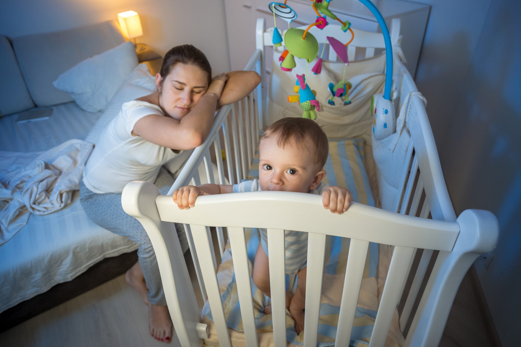 Baby Awake in a Crib but Not Crying